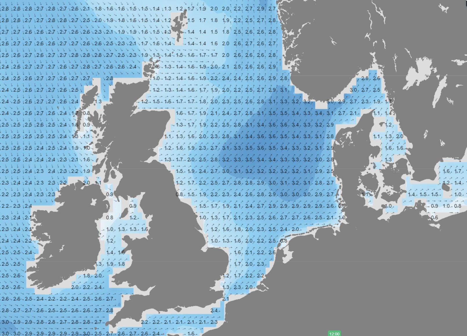 Relatively unsettled conditions, but no extreme winds and waves