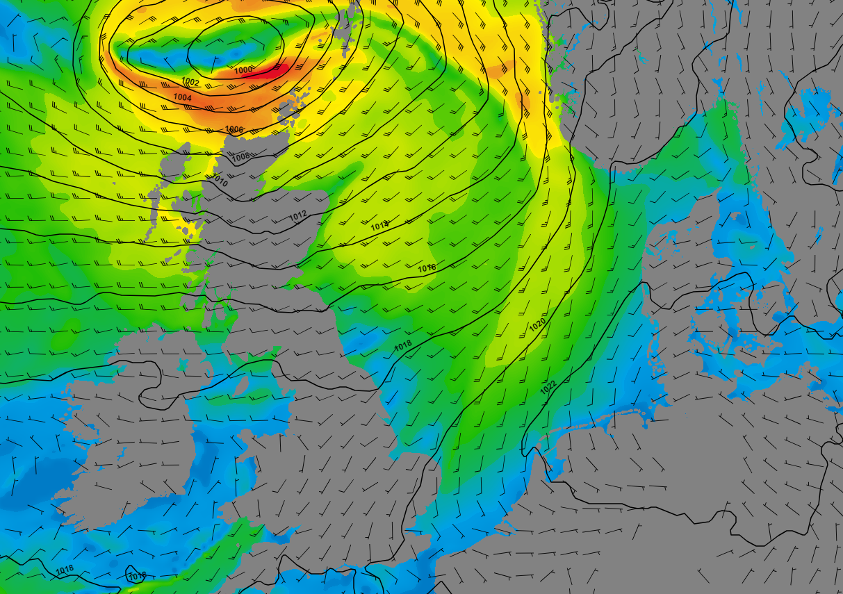 North Sea weather week 37: low pressure will slowly gain influence