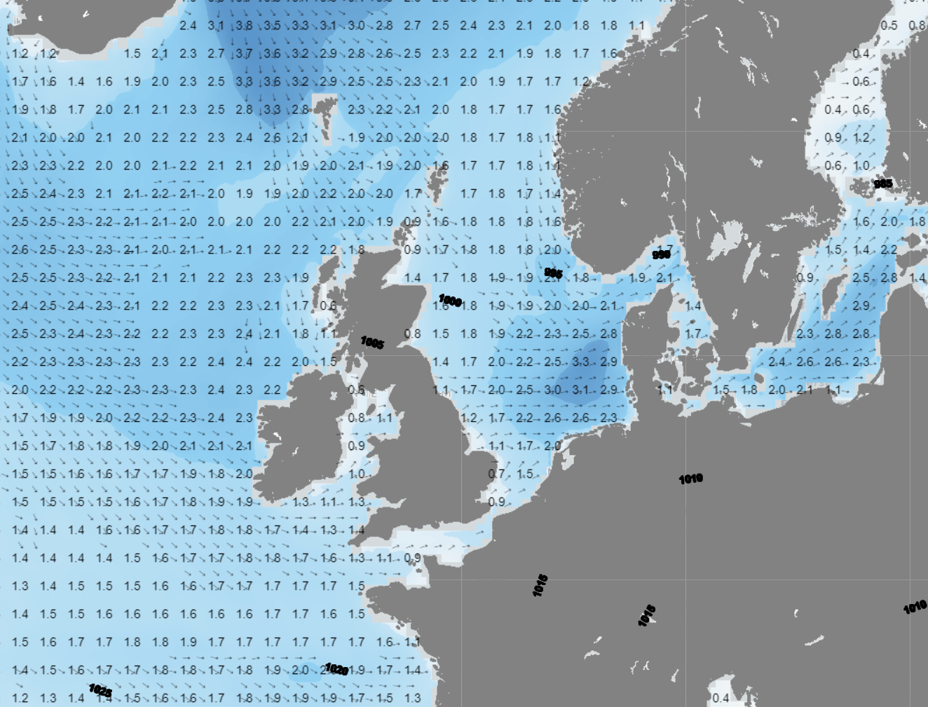 North Sea weather briefing: Unsettled weather during start of the week