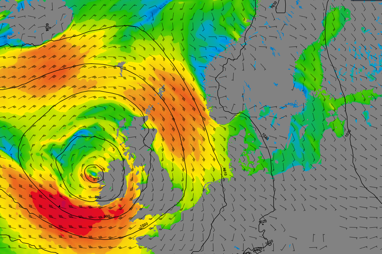 North Sea weather week 49: Mild air enters again, unsettled conditions ...