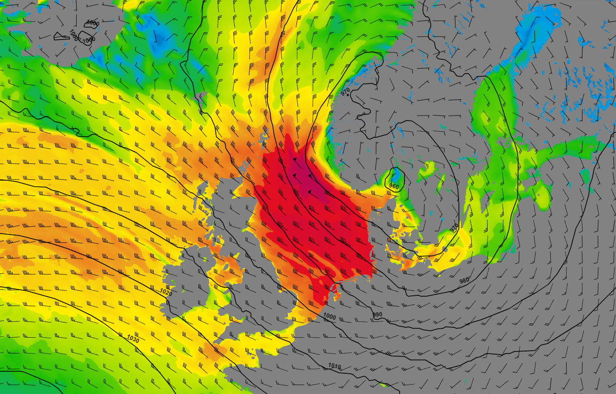 North Sea weather week 51: Strong northwesterly flow later in the week