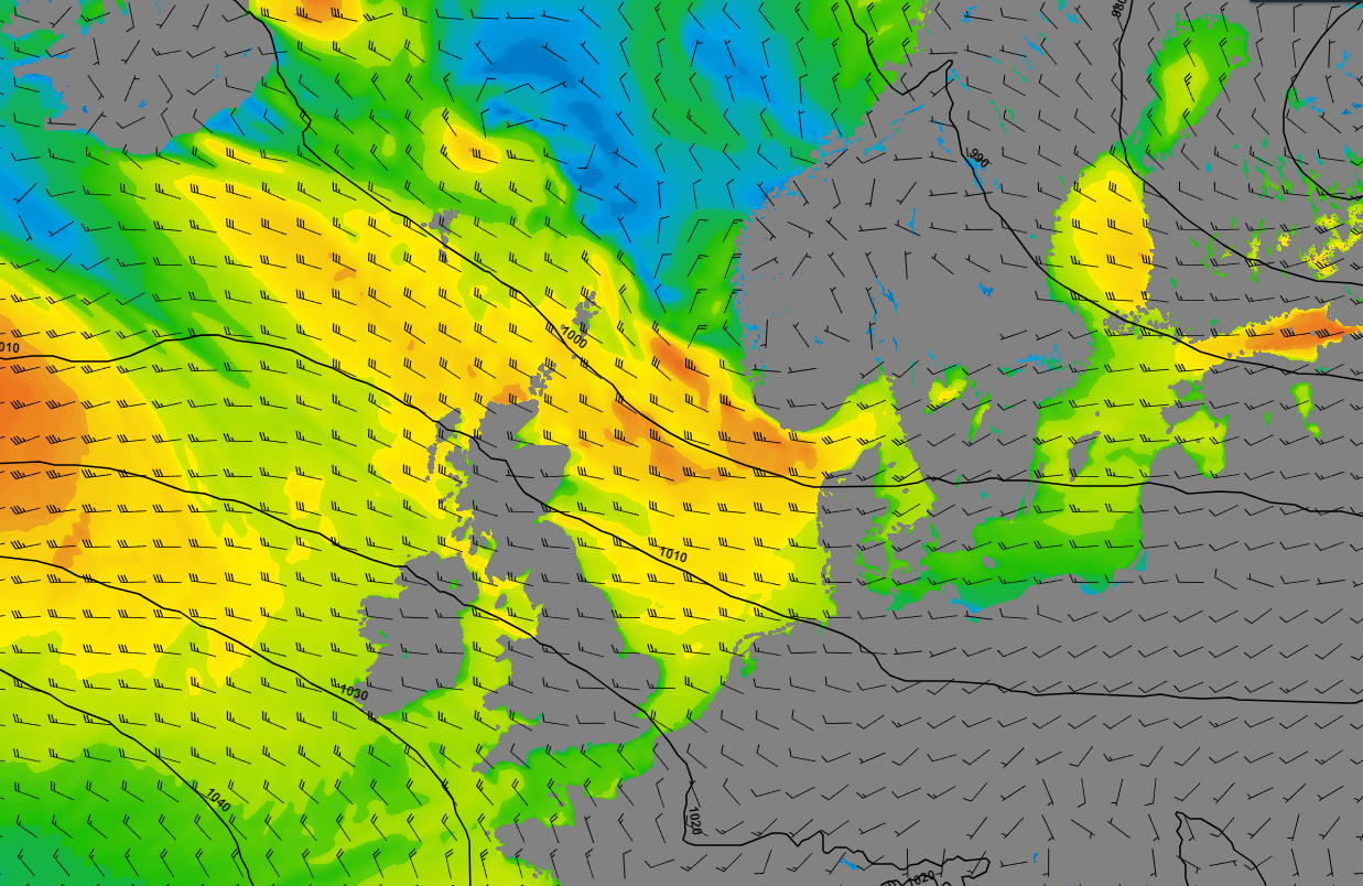North Sea weather week 51: Strong northwesterly flow later in the week