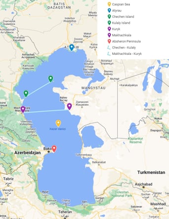Inside the unique maritime and meteorological conditions of the Caspian Sea
