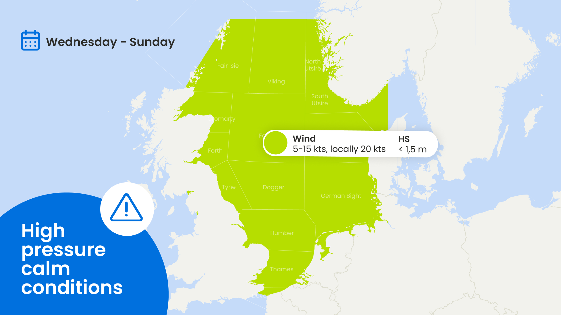 North Sea weather: Calm weather expected due to high pressure