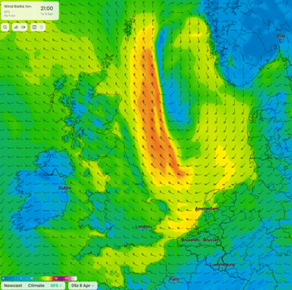 North Sea weather briefing week 15: Unsettled start of the week