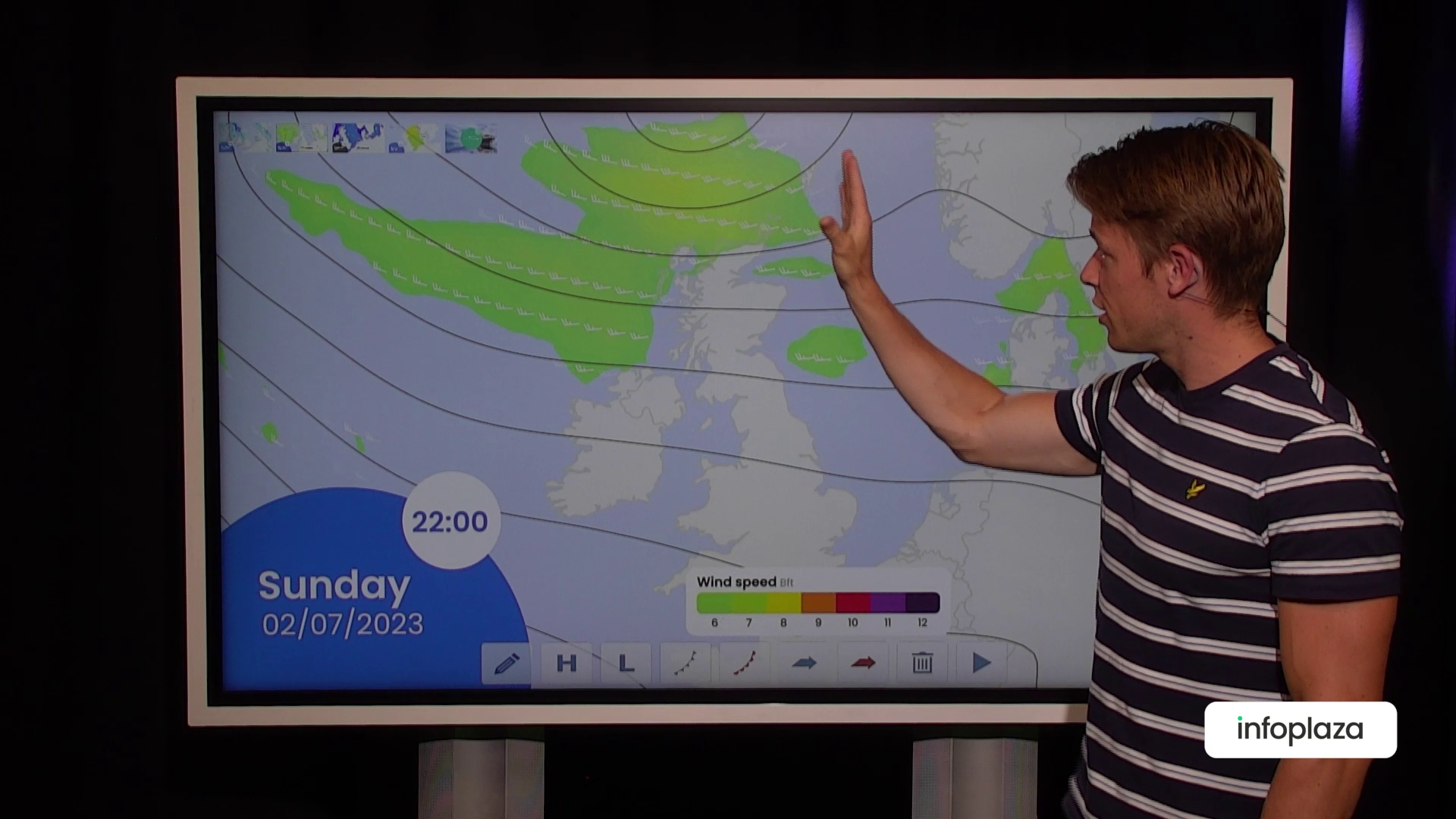 Multiple frontal troughs will pass North Sea, resulting in variable weather conditions