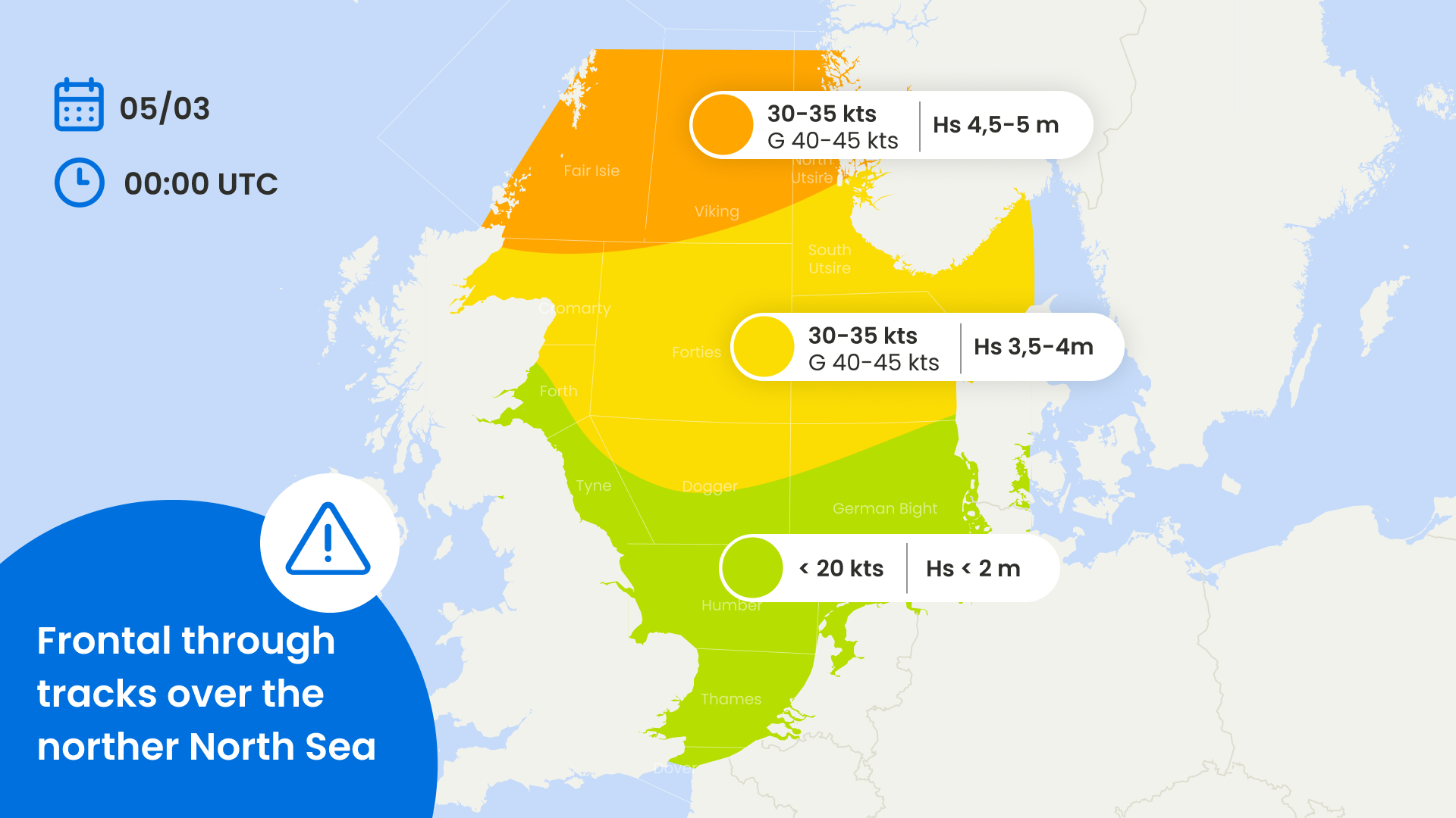 North Sea weather: Generally calm and some unsettled weather