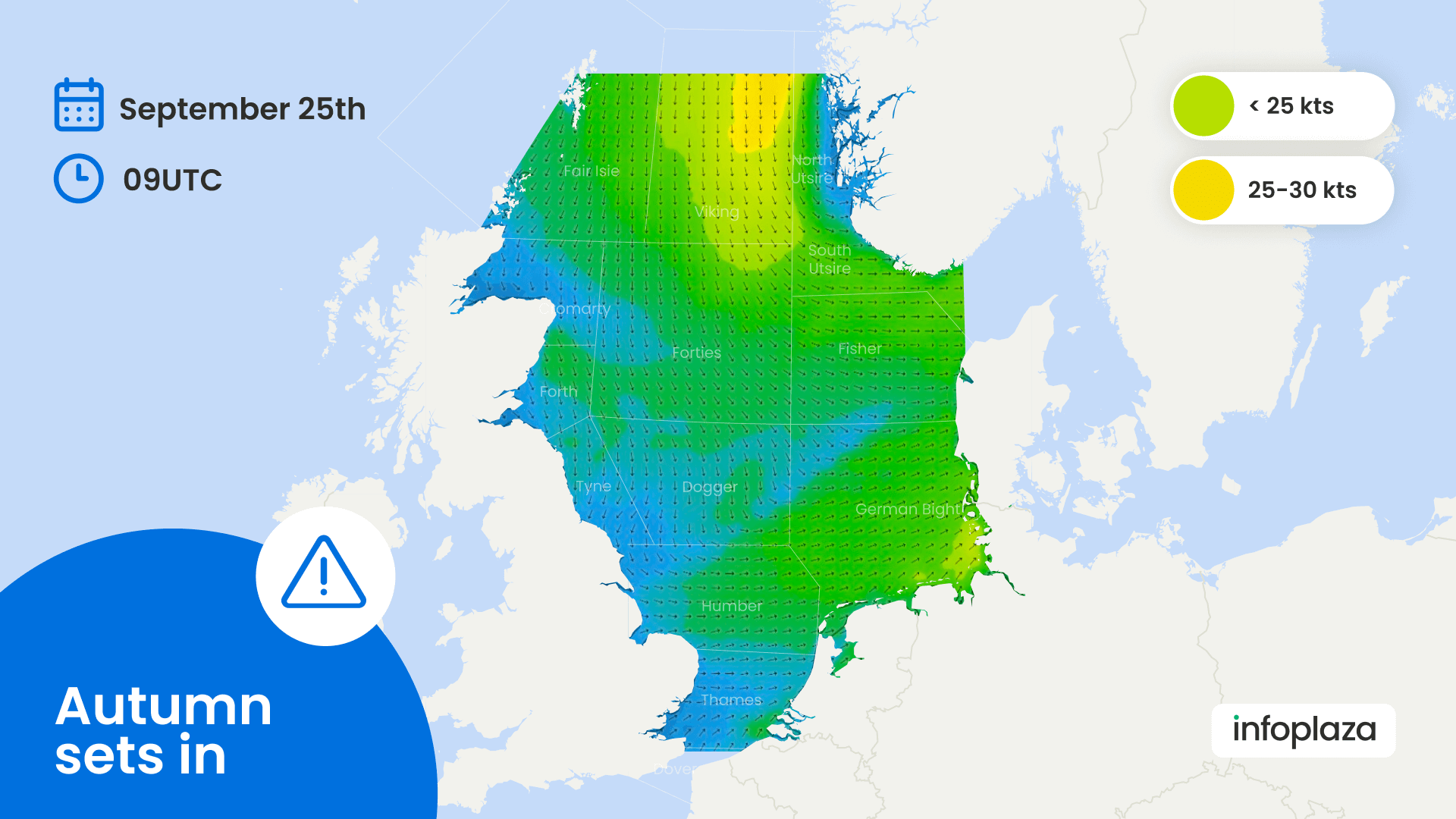 North Sea weather: Autumn sets in: windy, cool, with high waves